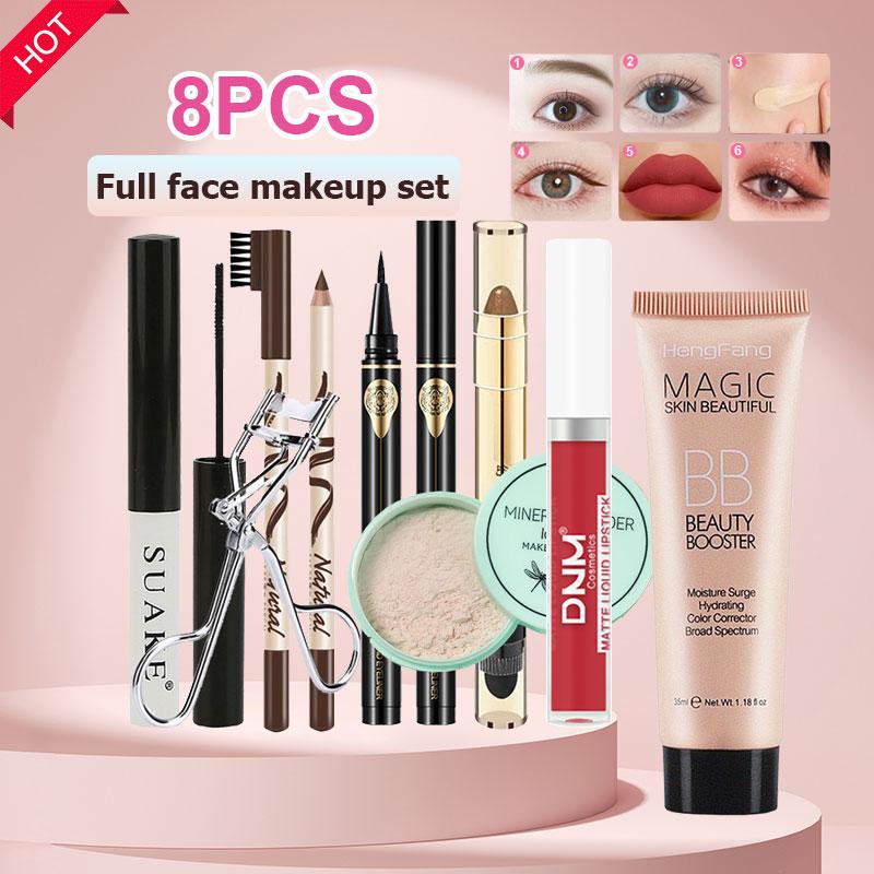 [COD&HOT Sale] 8Pcs Full Face Makeup Kit Mascara+Eyebrow Pencil+Clip ...