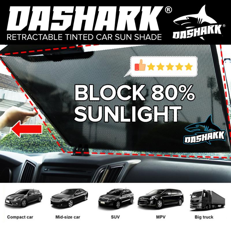 DASHARK Sunshade Kereta Mudah Alih Black Tinted Retractable Car ...