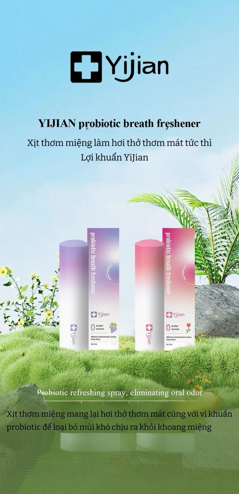 Xịt thơm miệng Sinh học lợi khuẩn YiJian - Lá Xanh Thân Thiện Việt Nam