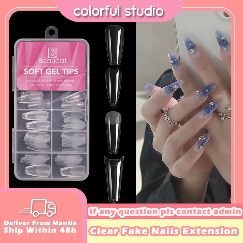 240/500Pcs/Set Nail Tips Kit Nail Extensions Clear Gelly Tip - TikTok ...