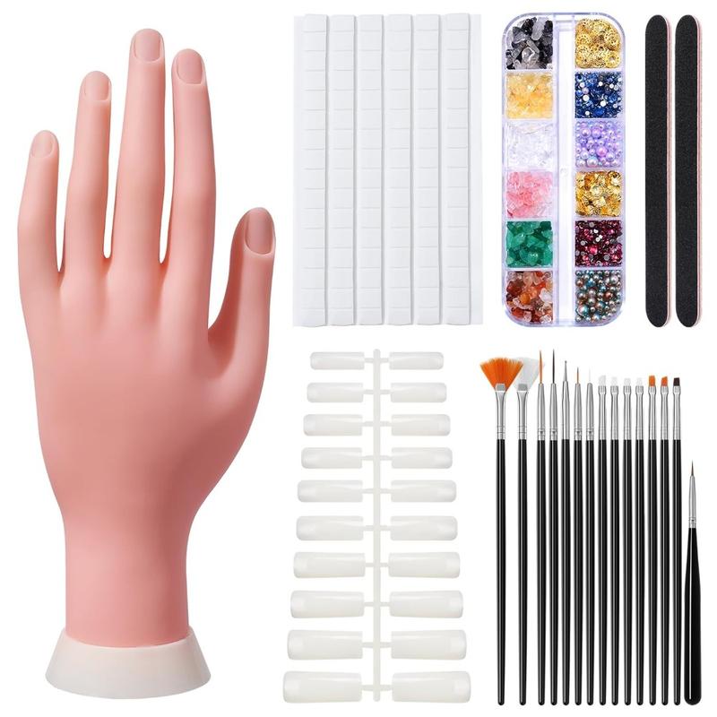 Practice Hand for Acrylic Nails-Nail Mannequin Hand for Nails Practice ...