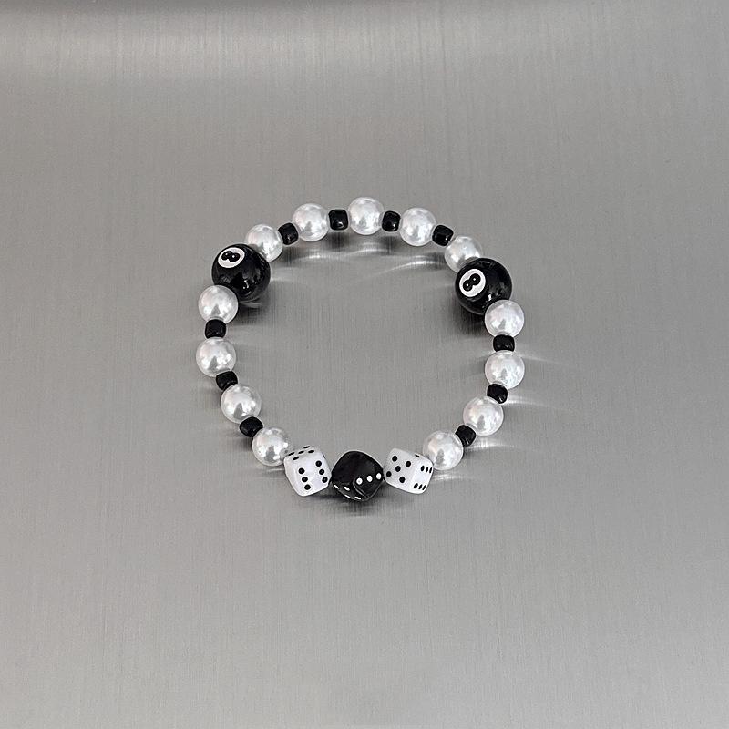 Billiard Black Eight Beaded Bracelet Couple Hip Hop Bracelet - TikTok ...
