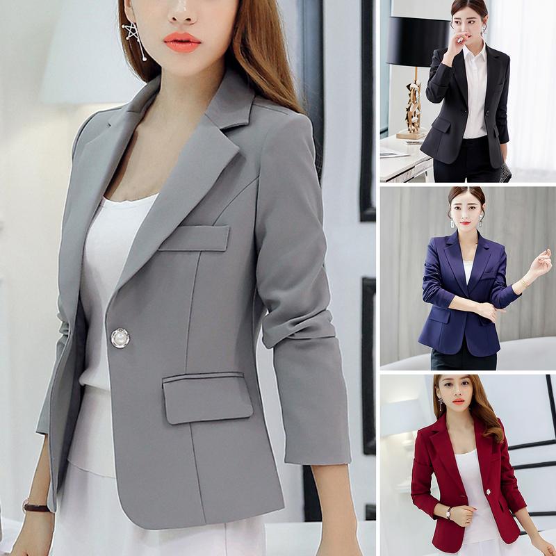 Blazer Wanita, Gaya Lapel, Lengan Panjang, Poket Kepak, Warn - TikTok ...