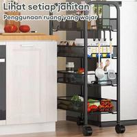 Promo Rak Troli 3 /4 /5 Susun Rak Salon Rak Penyimpanan Serbaguna Rak ...
