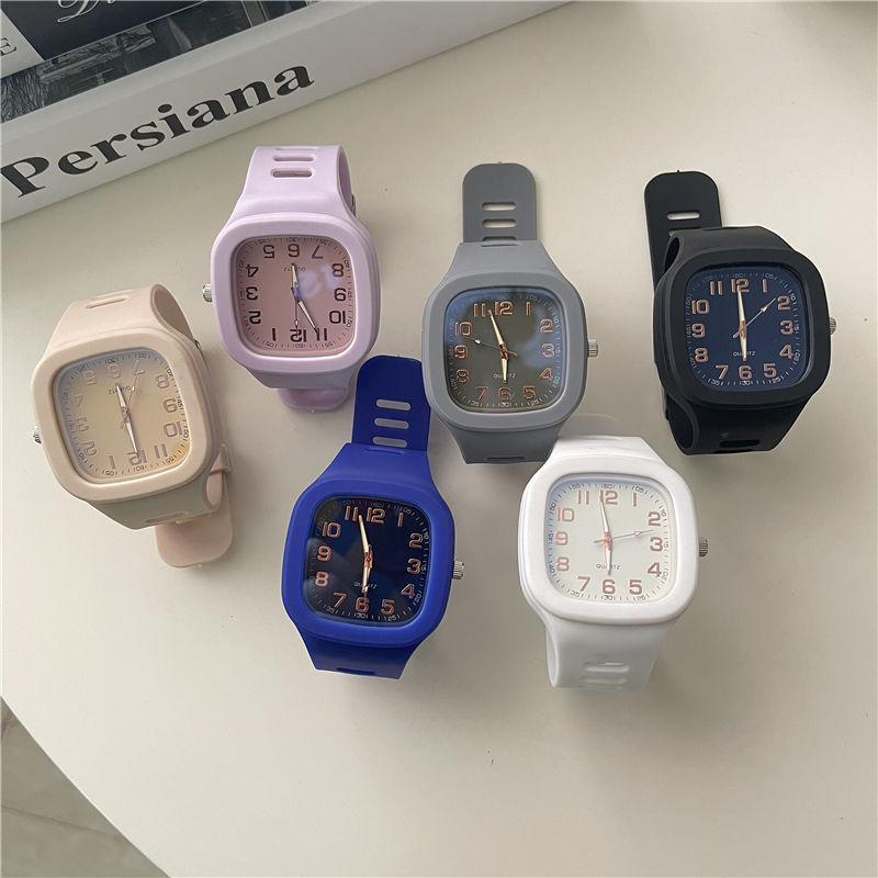 Korean Fashion Women's Watch Square Ladies Watch Digital Pointer ...