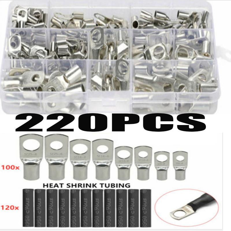 220Pcs SC Bare Ring Terminals Lug Ring Tinned Copper Tube Lu - TikTok ...