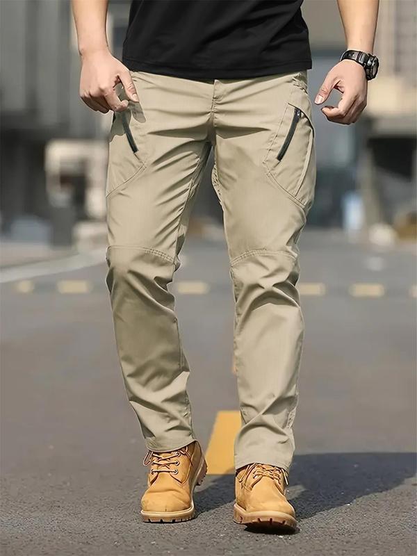 Men's Solid Color Flap Pocket Zipper Fly Cargo Pants without - TikTok Shop