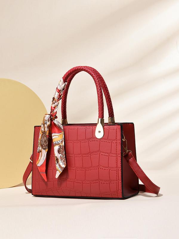 Women's Fashion Crocodile Embossed Handbag, Elegant Pu Leather - TikTok ...