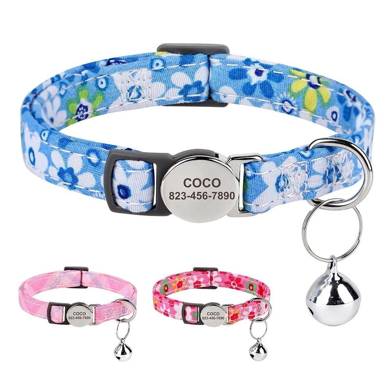 [Free engraving]Nylon Personalized Cat Collar Custom Puppy Cat - TikTok ...