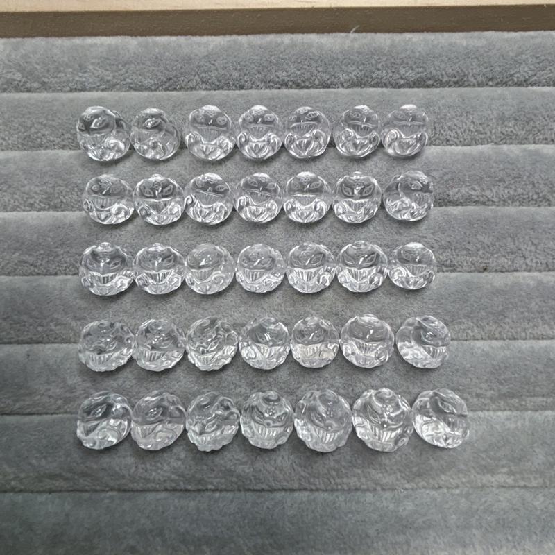 Hot Sale Natural White Crystal Fox Beads Carved Crystal roun - TikTok ...