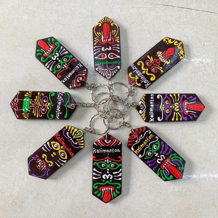 Jual Gantungan Kunci Tameng Dayak lukis Hitam | keychain - Kab. Banjar ...