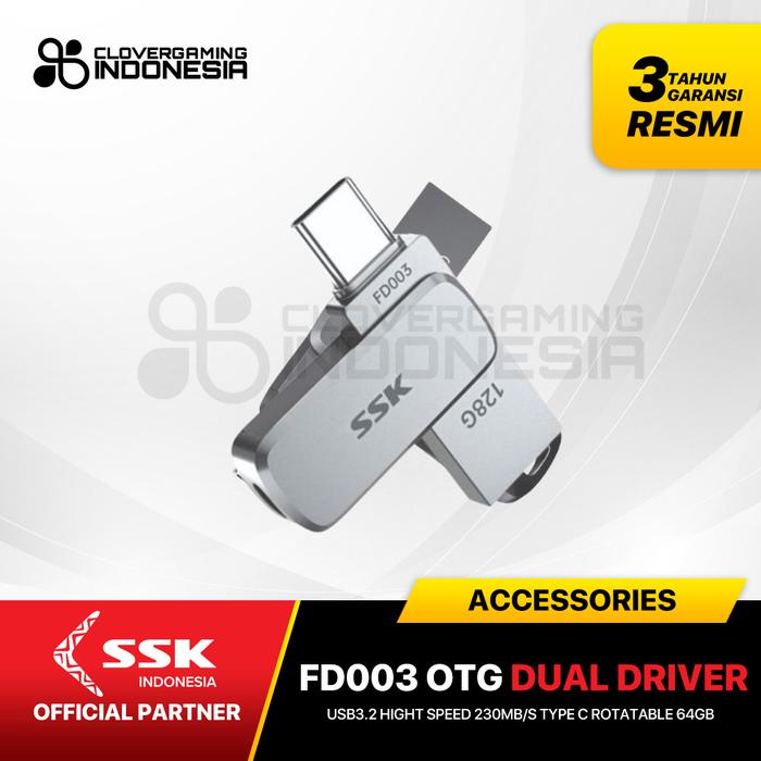 Jual SSK FD003 FD-003 Flashdrive USB Flashdisk OTG Dual Drive USB3.2 ...