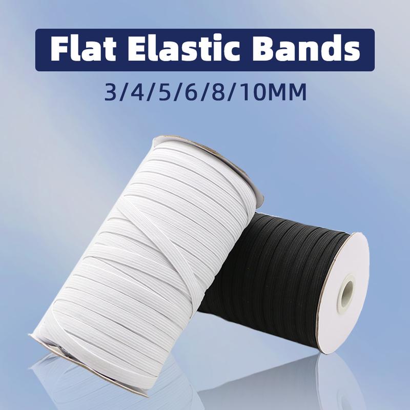 3/6/8/10MM White/black Flat Elastic Bands Elastic rubber ban - TikTok ...