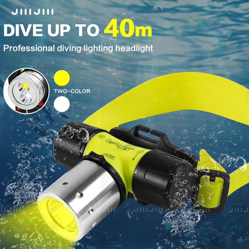 JIIIJIII 40m deep diving lighting headlamp Professional underwater ...
