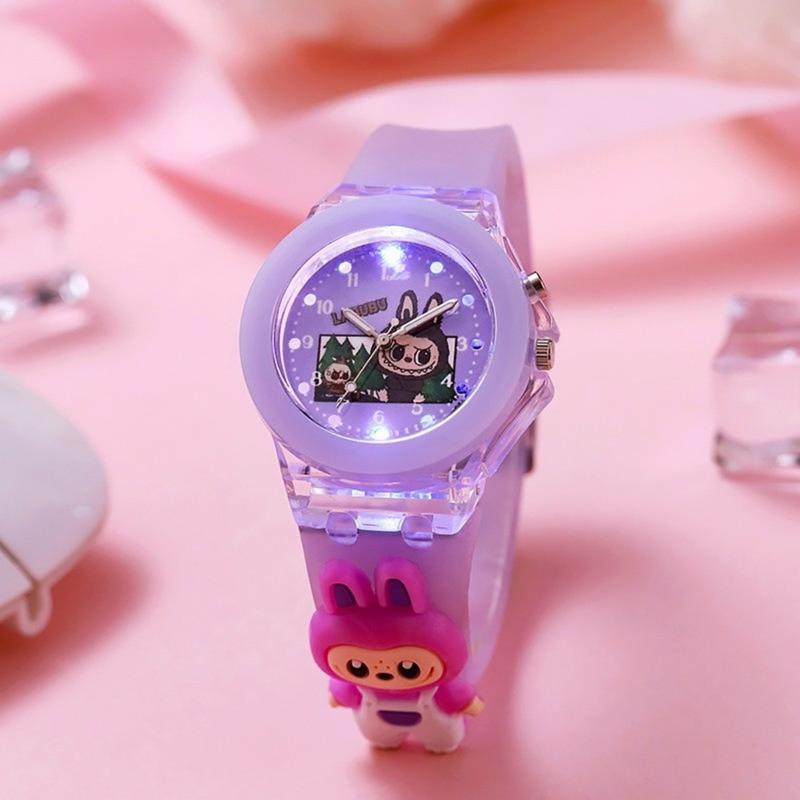 LABUBU Kids Luminous Watch with Doll LABUBU Children's Watch Waterproof ...