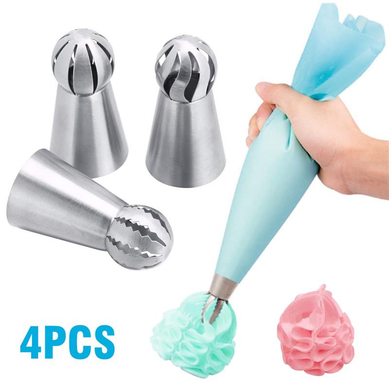 4pcs Silicone Kitchen Accessories Icing Piping Cream Pastry Bag ...