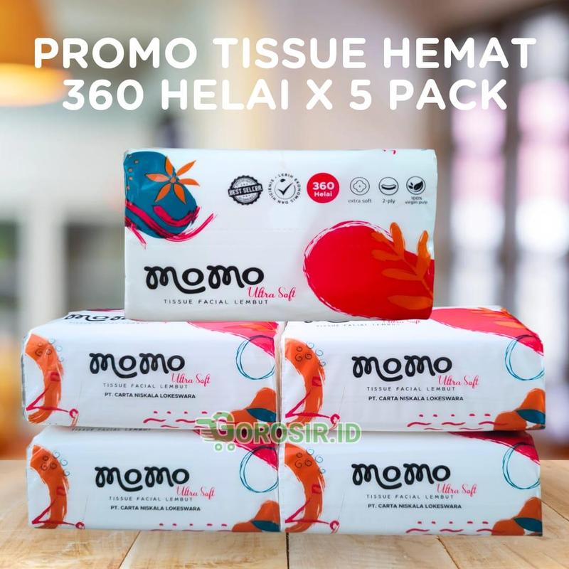 Momo Tissue Facial Ultra Soft 360 Helai 10 Pcs - Shop | Tokopedia