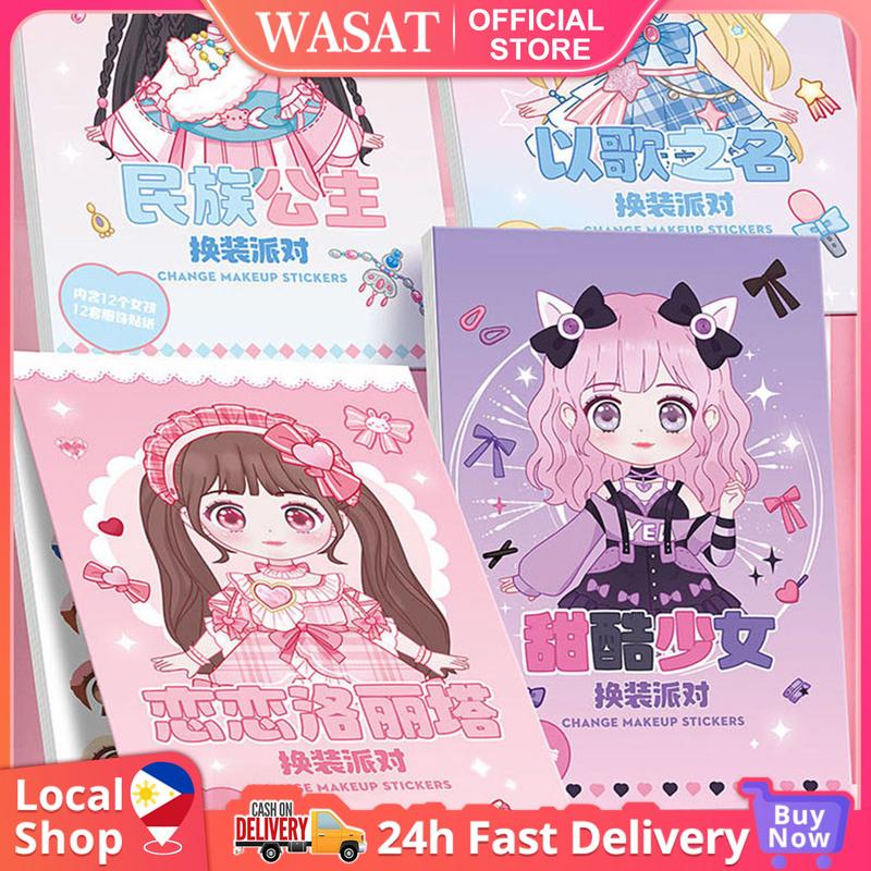 Sticker Book Paper Doll Stickers Book Cute Style Changing Sticker ...