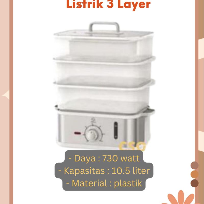 Kels Lenox Pengukus Makanan Listrik 3 Layer Electric Steamer - Shop ...