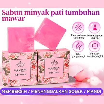 Sabun Mawar, Buatan Tangan, Memutihkan, Mencerahkan, Mengelupas ...