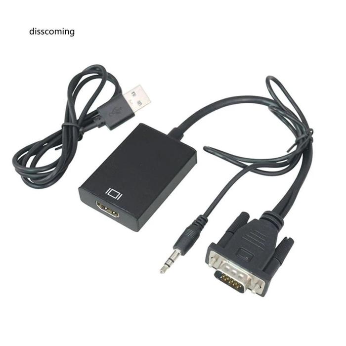Jual Kabel Converter HDMI to VGA VGA to HDMI Plus Audio Resolusi 1080p ...