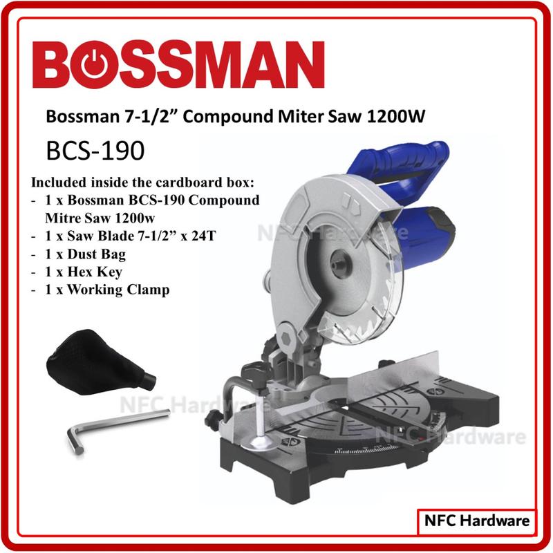 BOSSMAN BCS-190 7-1/2" Compound Miter Saw 1200W - TikTok Shop Malaysia
