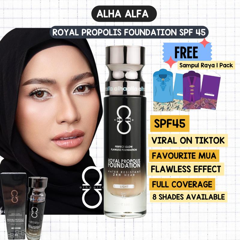 Alha Alfa ROYAL PROPOLIS FOUNDATION SPF 45 New Ready Stock - TikTok ...