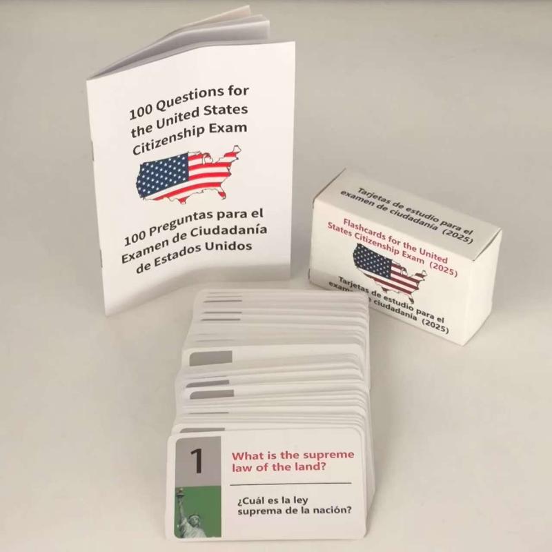 U.S Citizenship Flash Cards 2025 -English/Spanish,Naturalization ...
