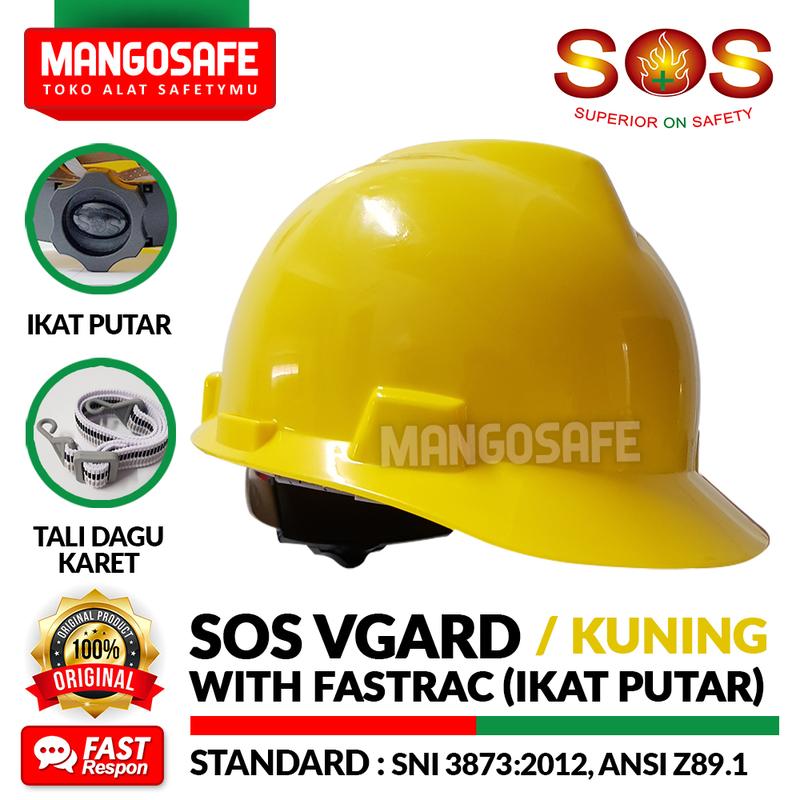 Helm Safety Proyek merek SOS warna Kuning + ikat putar + Tal - Shop ...