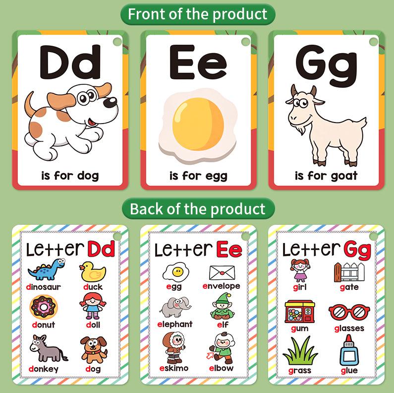 Mini A-Z Alphabet Flashcards [27 PCS], Ring-Bound Phonics Cards for ...