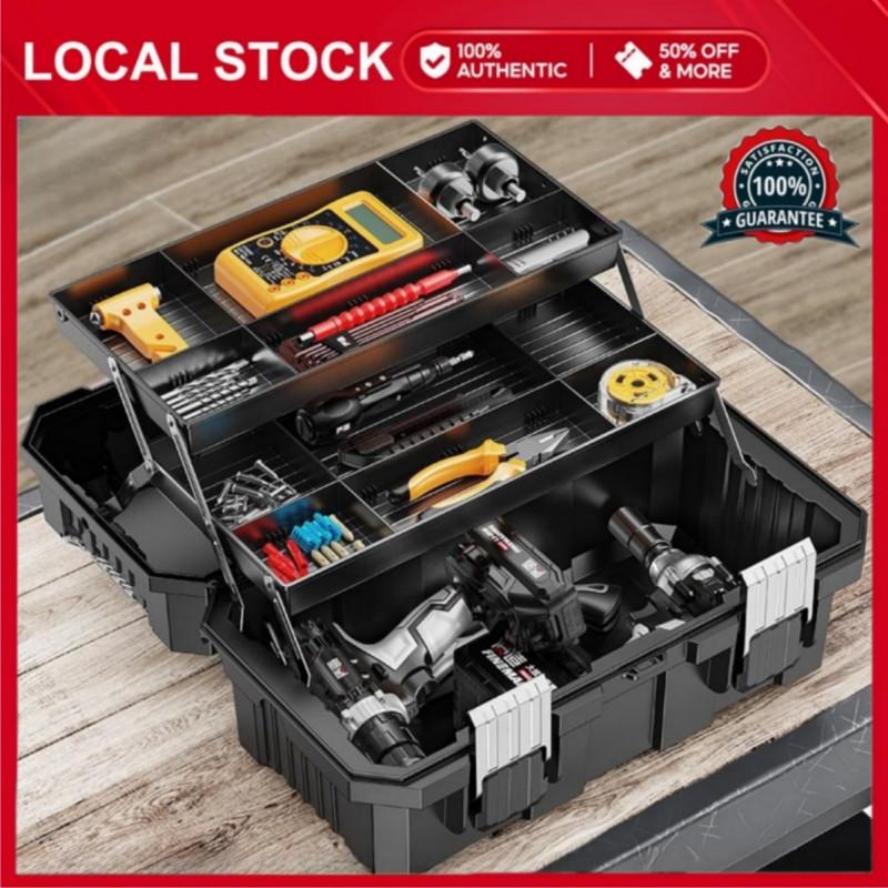 Hardware Tool Box Storage Case Super Capacity Electrician Box Triple ...