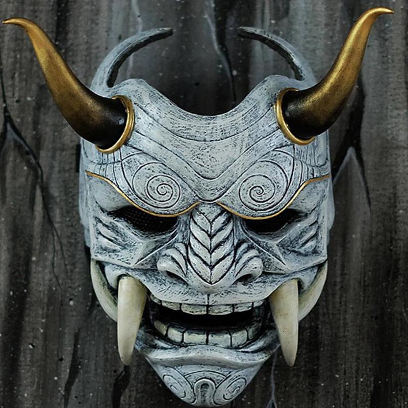 Topeng Penyamaran Halloween, Hannya Hantu Jepun, Topeng Separuh ...