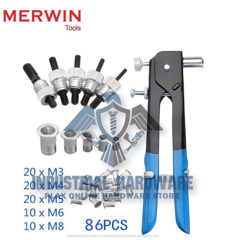 MERWIN 86 PCS Threaded Nut Riveter Rivet Gun Rivnut Insert Tool ...