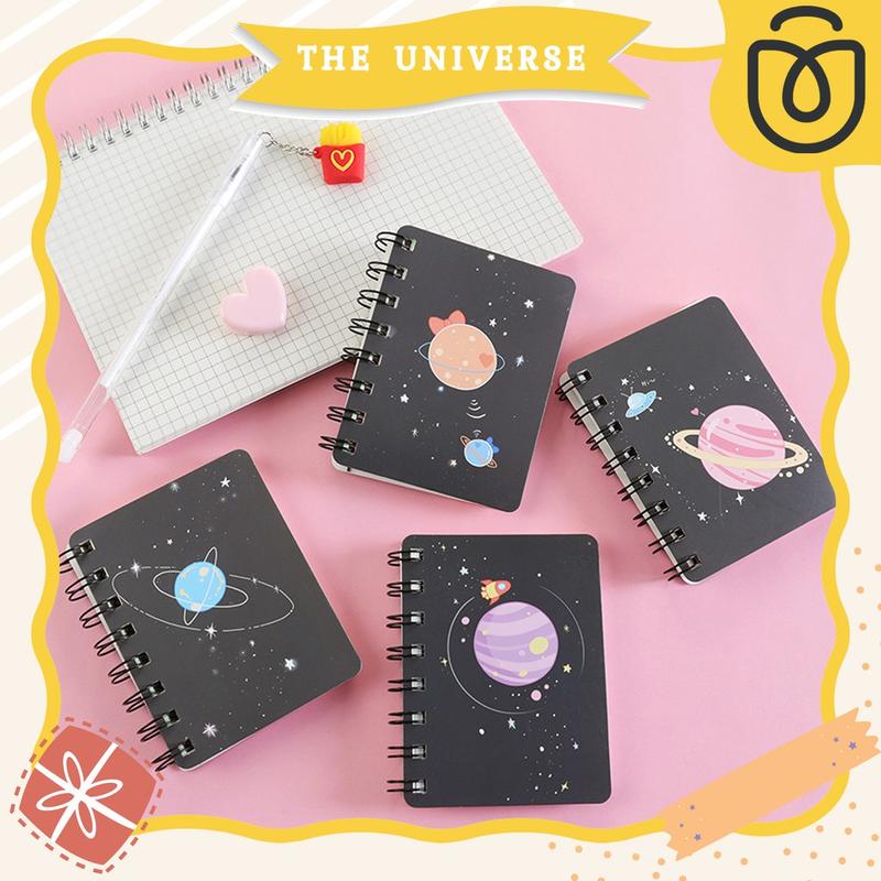 [THE UNIVERSE] Notebook Mini Spiral Motif Galaxy & Animal - ST022 ...