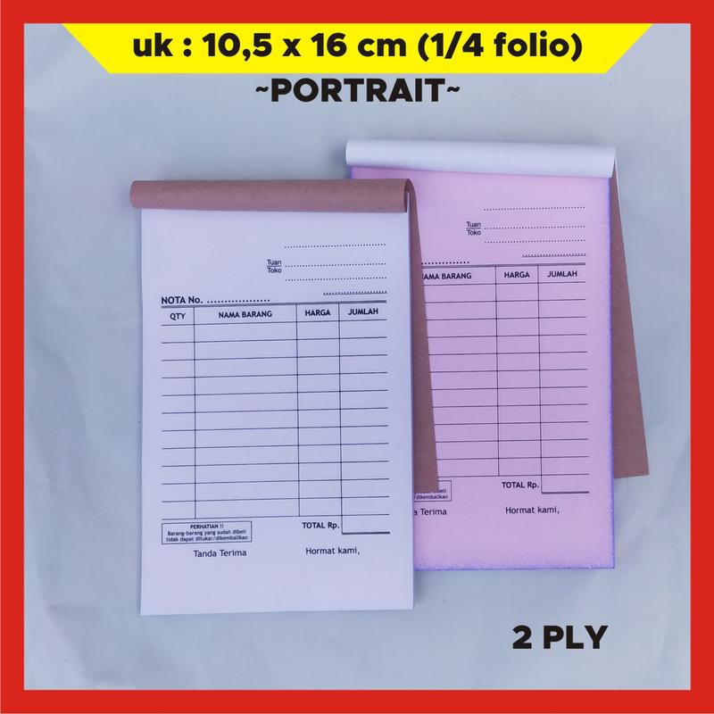 Nota Toko Kelontong Rangkap 2 Ply Tembus Langung Kontan Jual - Shop ...