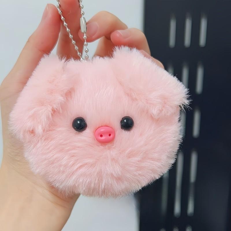Women's Cute Piggy Keychain Pink Pig Head Doll Keychain Plus - TikTok ...
