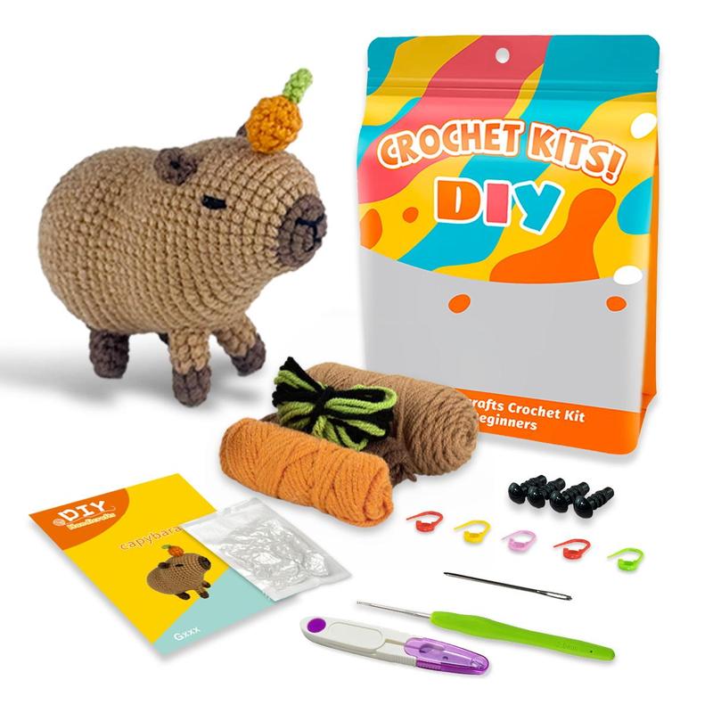 Capybara Crochet Kit, 1 Set Cute Crochet Starter Kit with Step-by-step ...