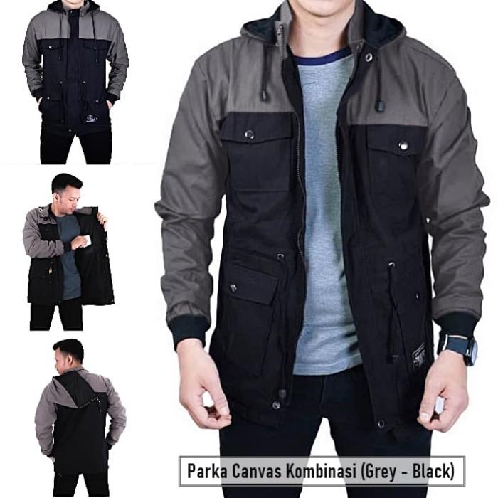 Jaket Parka Cowok Kombinasi Bahan Canvas Premium - Shop | Tokopedia