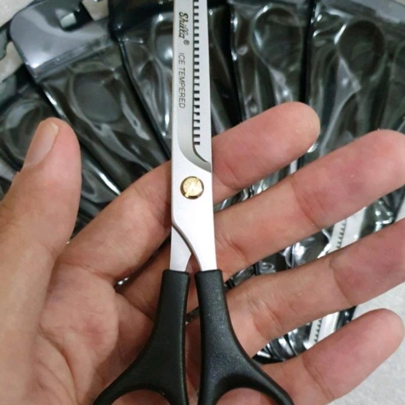 Gunting Sasak Penipis potong rambut Barber Shilla 1Sisi ice tempered ...