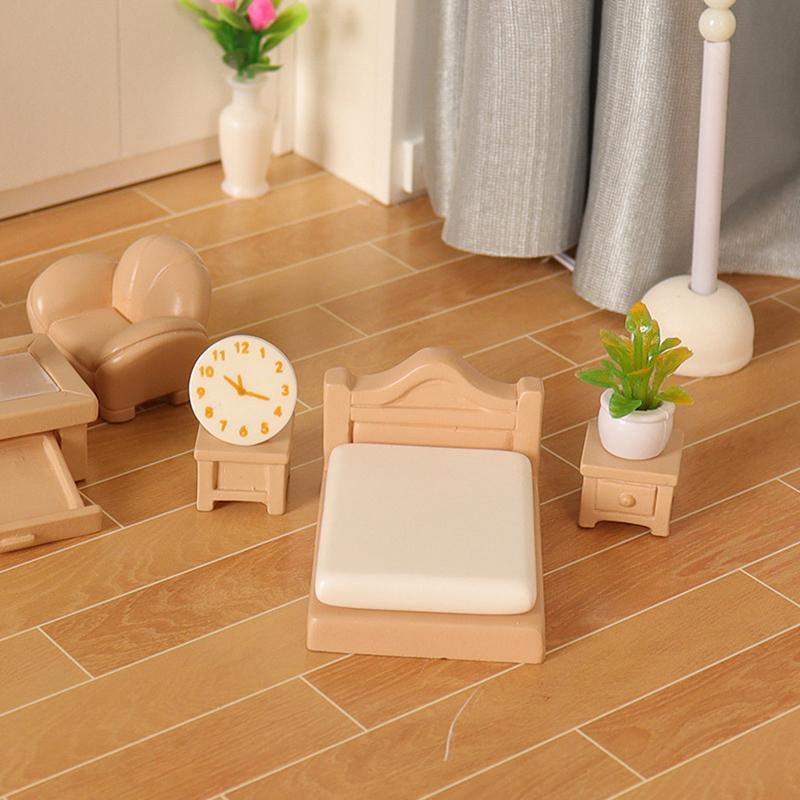 Set Perabot Miniatur Rumah Boneka, 1 / 12, Hiasan Ruang Tamu dan Bilik ...