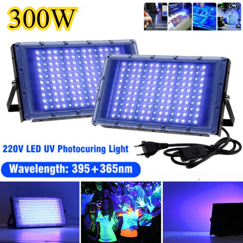 300W 395nm 365nm LED UV Floodlight Stage Backlight 220V Waterproof ...