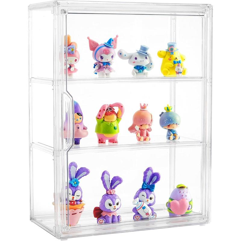 Acrylic Display Case for Collectibles 3 Tier Figure Display Case with 2 ...