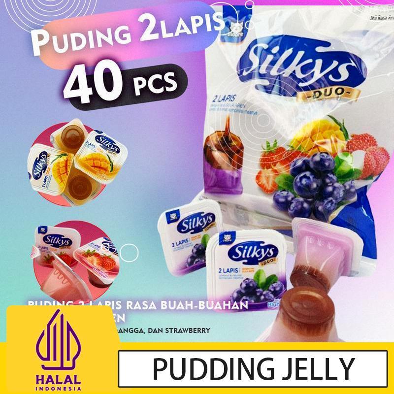 40 Buah Berbagai Rasa Puding Jelly Rasa Stroberi & Rasa Blueberry ...