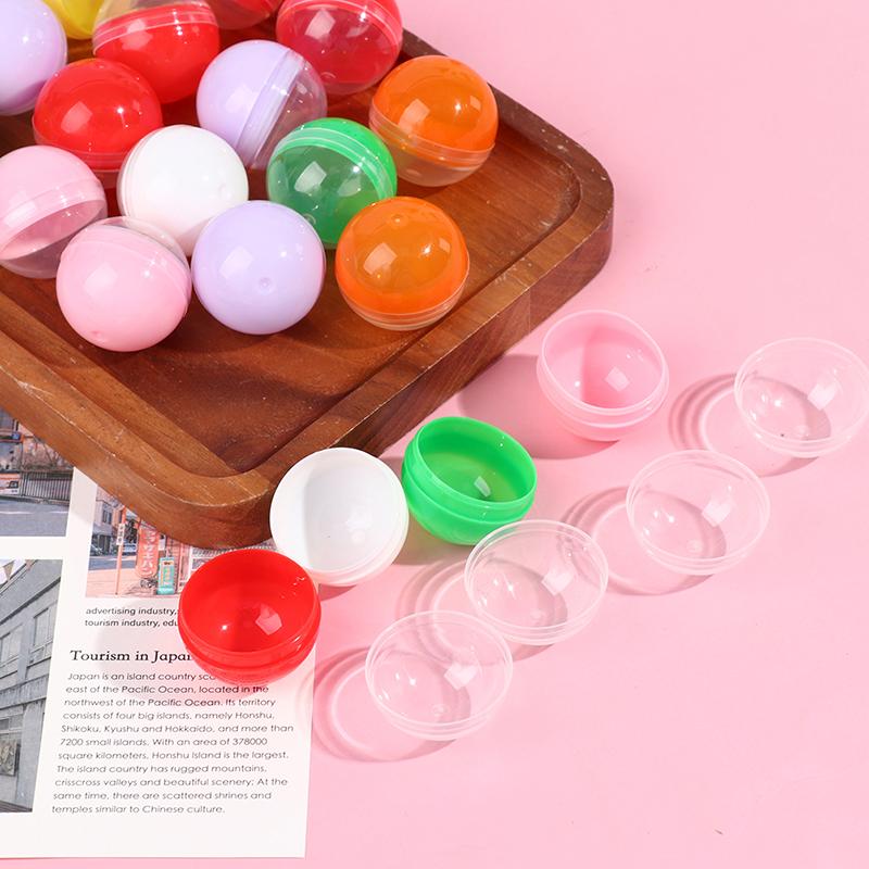 100Pcs Plastic Empty Toy Vending Capsules Half Clear Half Color ...