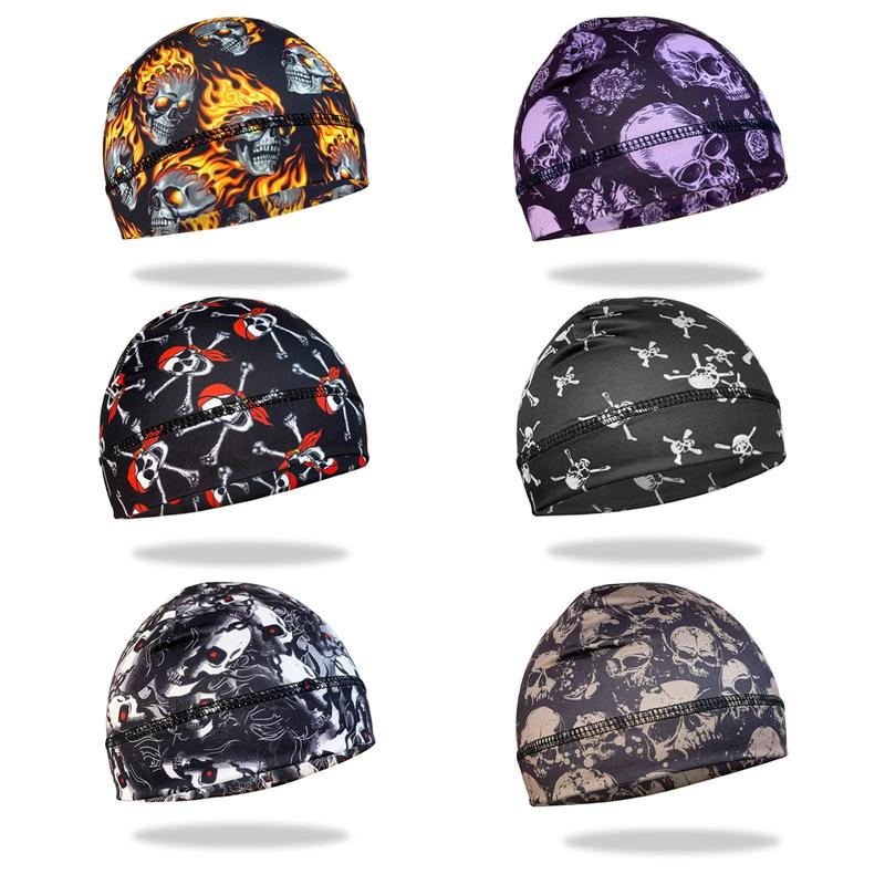 6 Cap Wicking Liner Breathable Cycling Beanie Running Sports Hat Head ...