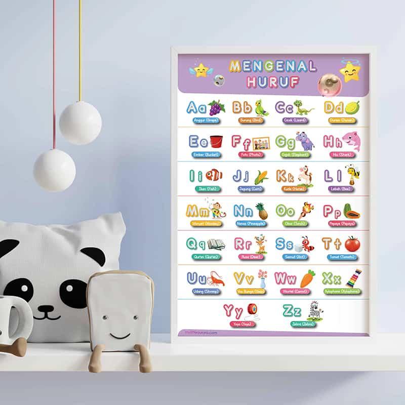 Poster Edukasi HURUF ALFABET Pendidikan Anak TK PAUD SD Bilingual ...