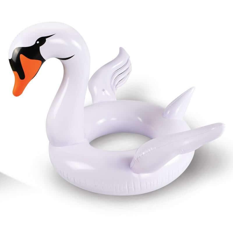 Summer Fun: Black & White Swan Swimming Rings - Inflatable Floats ...