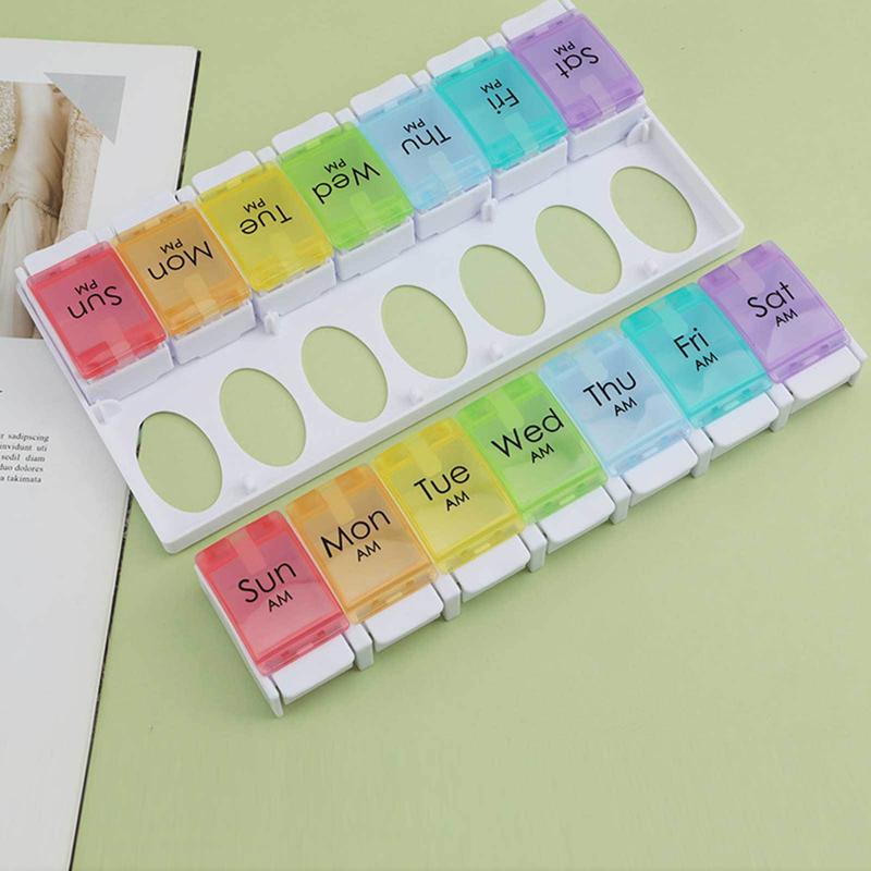Weekly Pill Case | Large 14 Compartments Pill Box | Healthy and ...