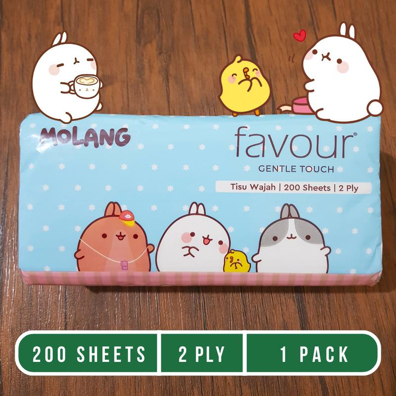 Tissue Tisu Wajah 200 Sheets Favour Molang - Shop | Tokopedia