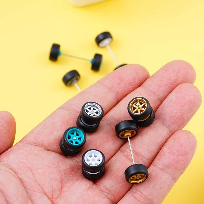 Roda Skala 1 / 64, Untuk Model Kereta Aloi, dengan Tayar Getah ...